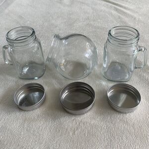 Unbranded | Kitchen | 3 Mini Glass Mason Jars Slanted Cookie Jar Candy ...